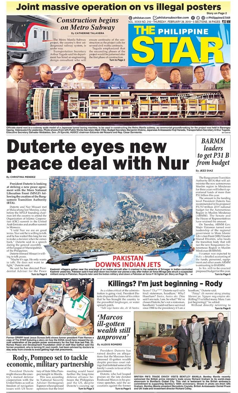 The STAR Cover (February 28, 2019) | Philstar.com
