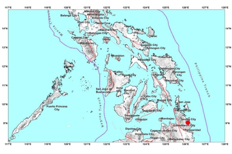 Magnitude 4.9 lindol tumama sa Surigao | Pilipino Star Ngayon