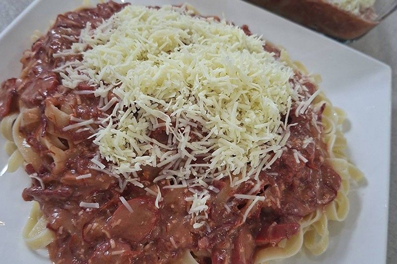 Another twist: Corned Beef Spaghetti with banana ketchup and condensada